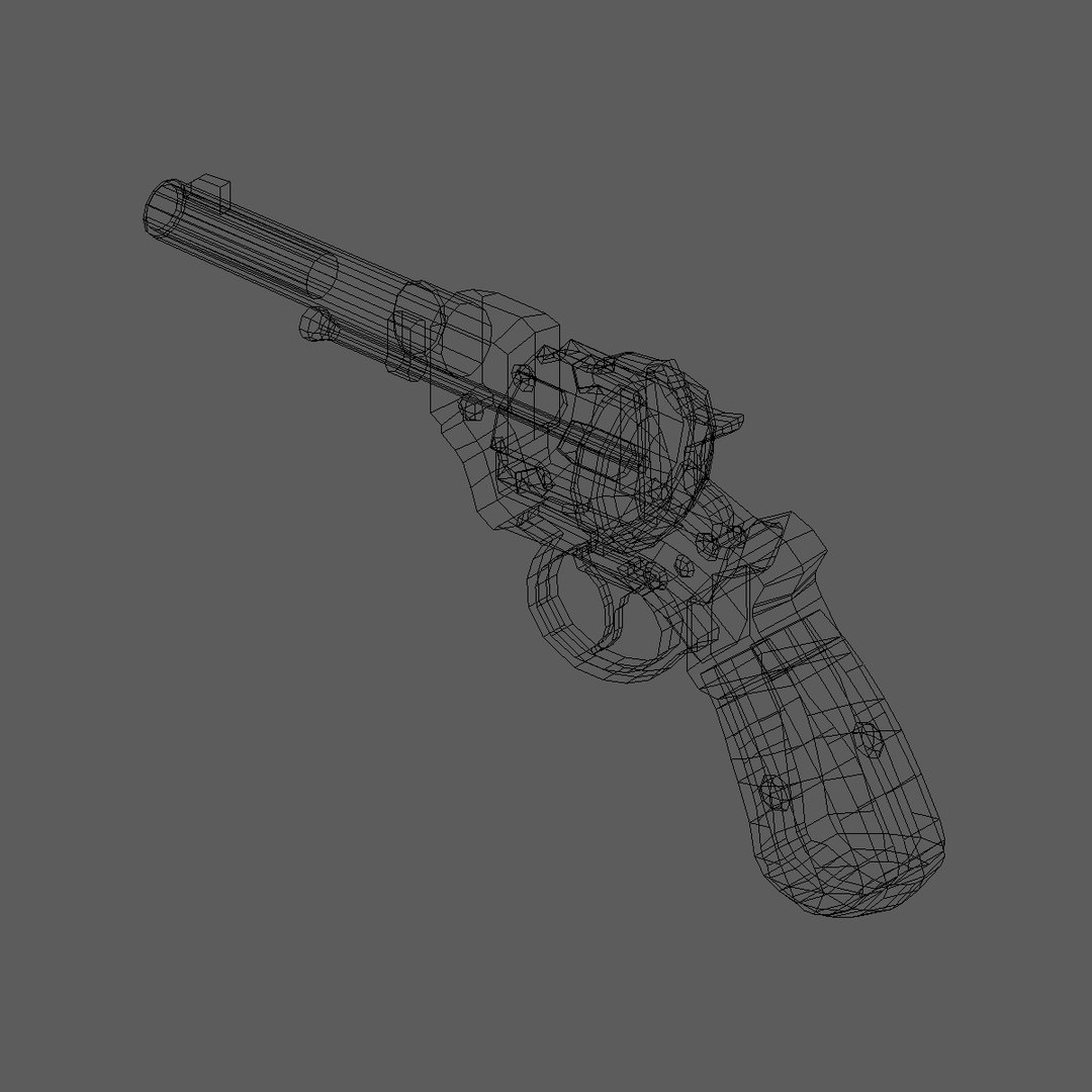 3d Model Gun Old Revolver
