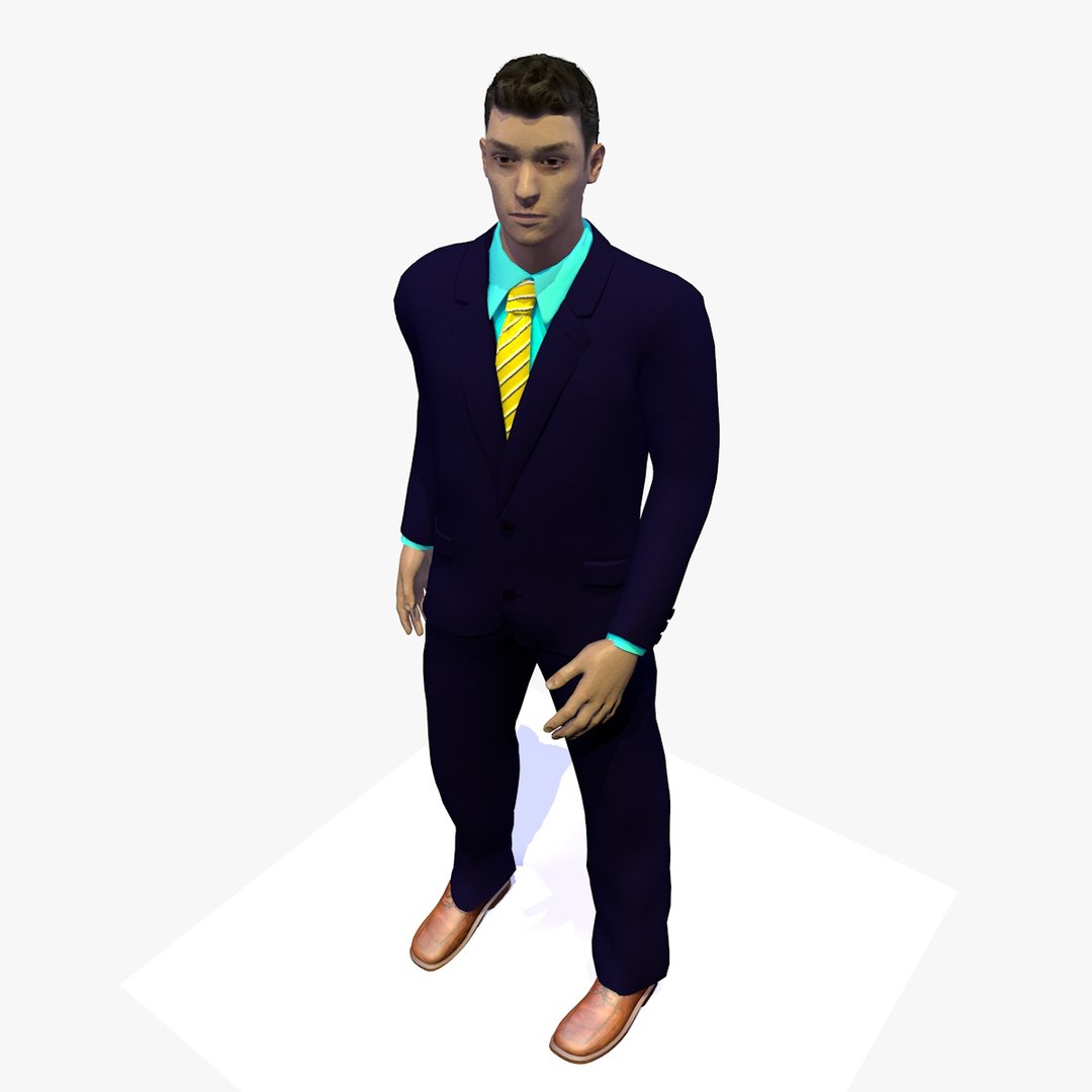 3D Business Man Standing Idle - TurboSquid 1324170