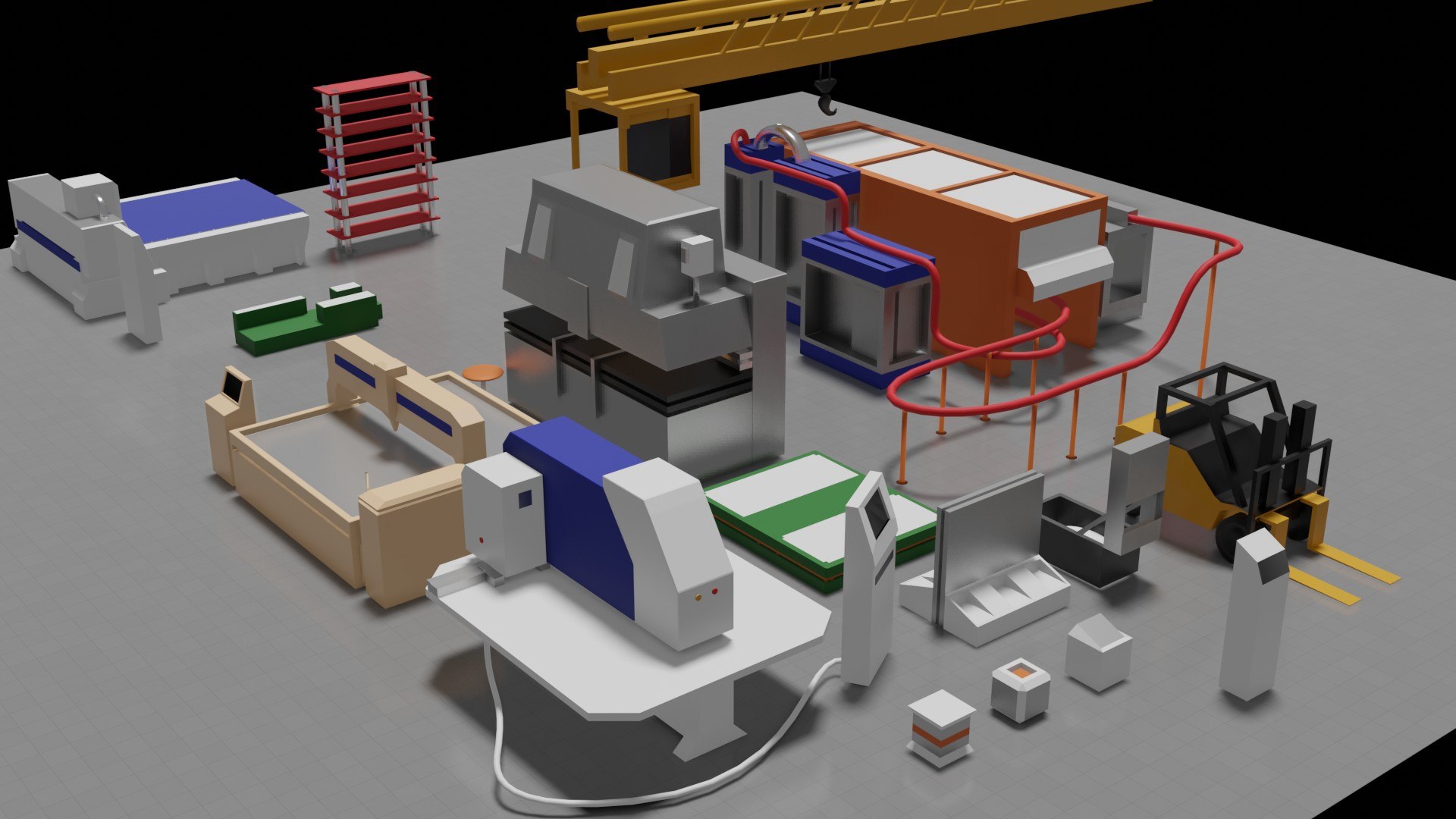 3D equipment metalworking factory - TurboSquid 1679384