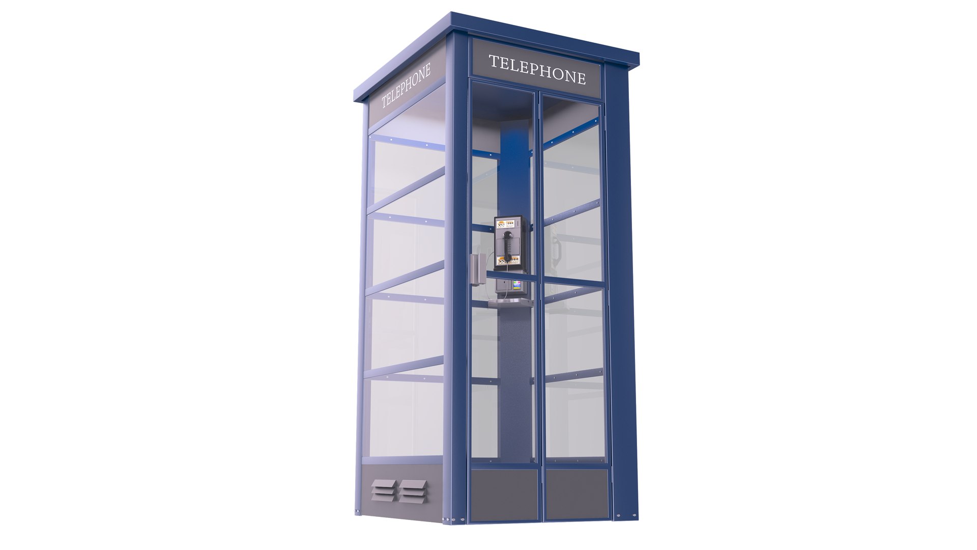 Phone Booth - Blue 3D Model - TurboSquid 1930933