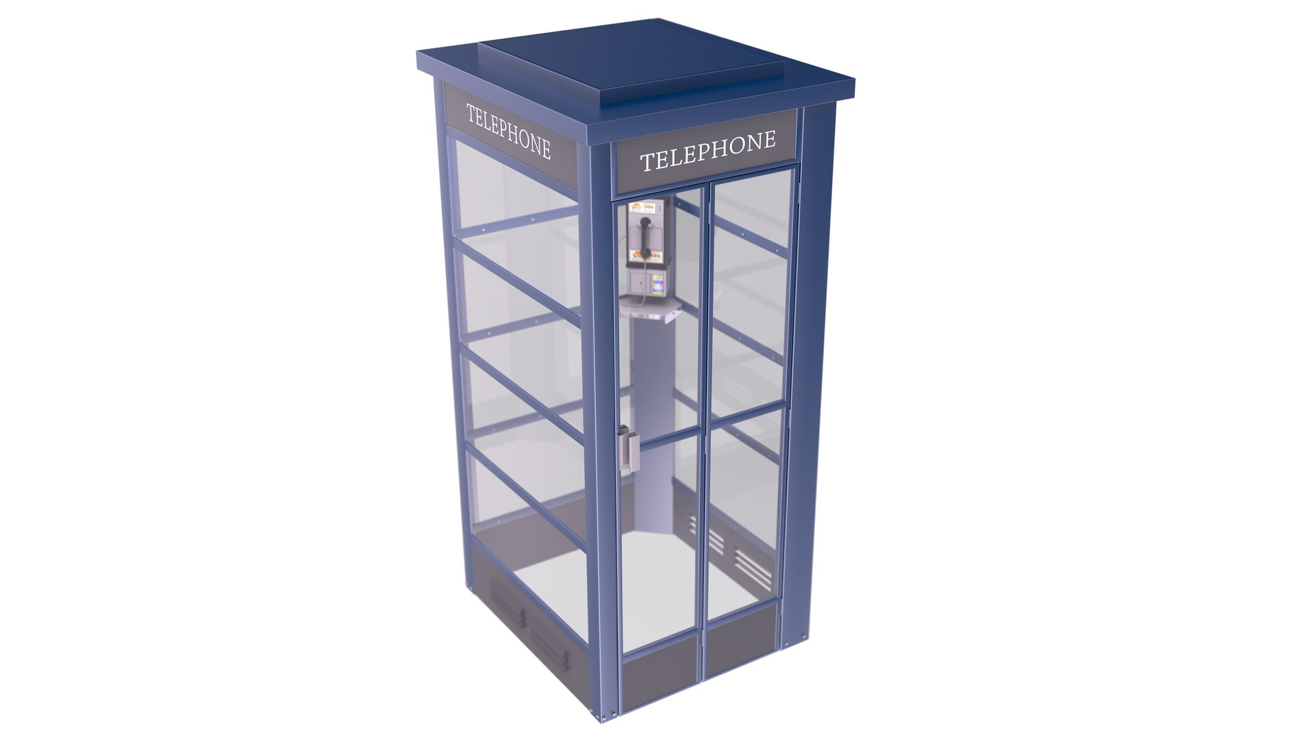 Phone Booth - Blue 3D Model - TurboSquid 1930933