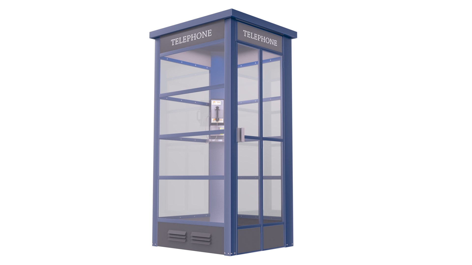 Phone Booth - Blue 3D Model - TurboSquid 1930933