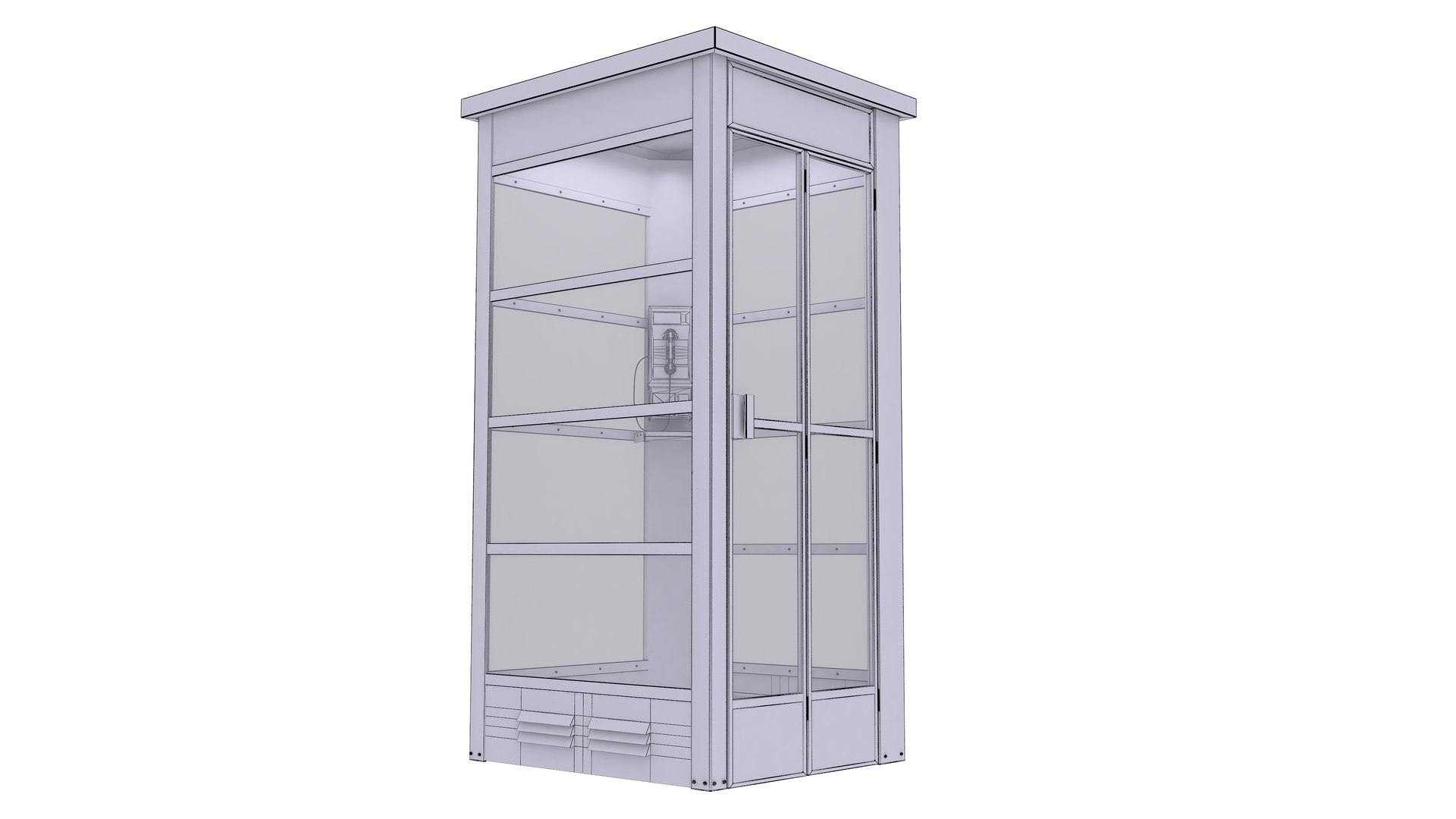 Phone Booth - Blue 3D Model - TurboSquid 1930933