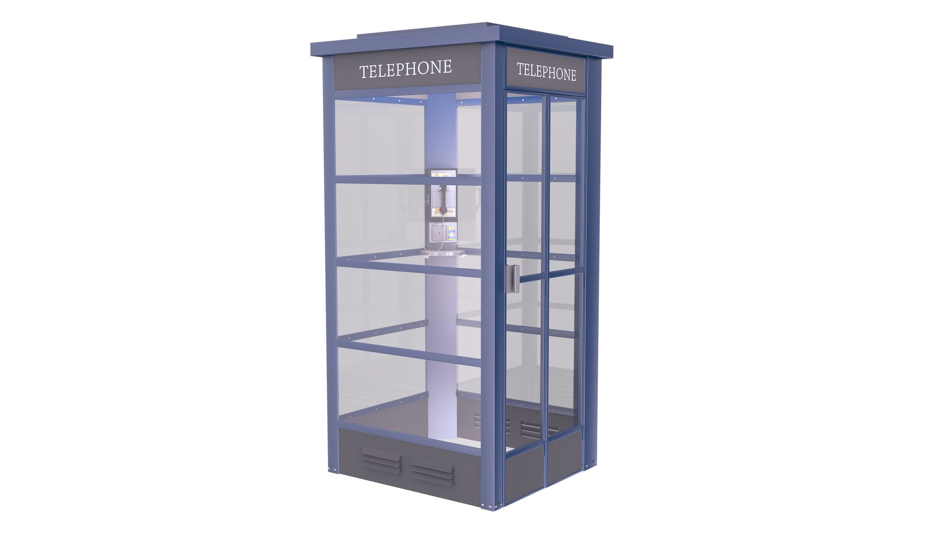 Phone Booth - Blue 3D Model - TurboSquid 1930933