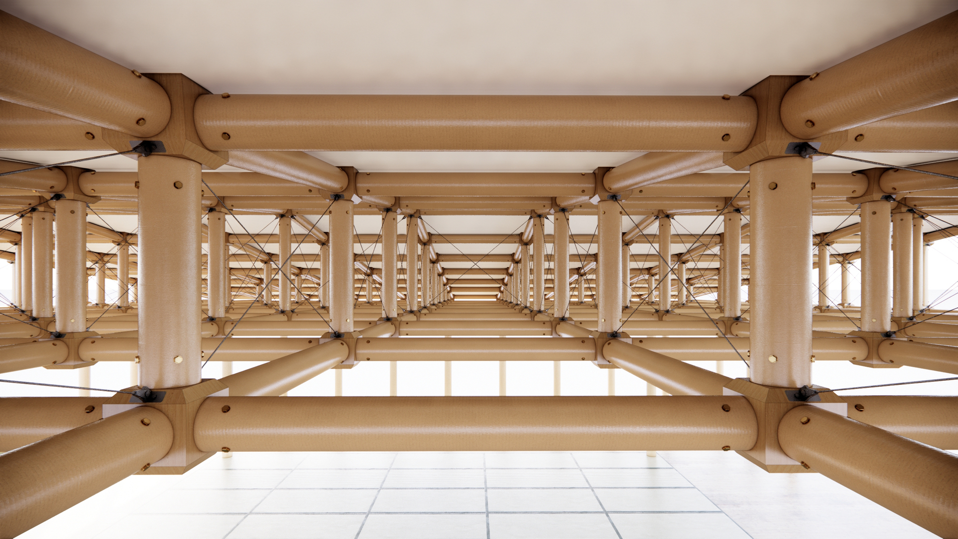 Free 3D model Paper Structure Dojo - Shigeru Ban style - TurboSquid 2001638