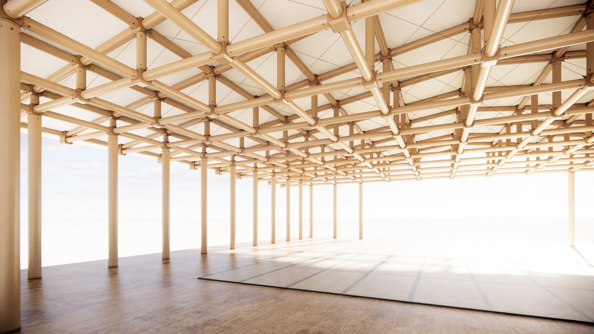 Free 3D Model Paper Structure Dojo - Shigeru Ban Style - TurboSquid 2001638