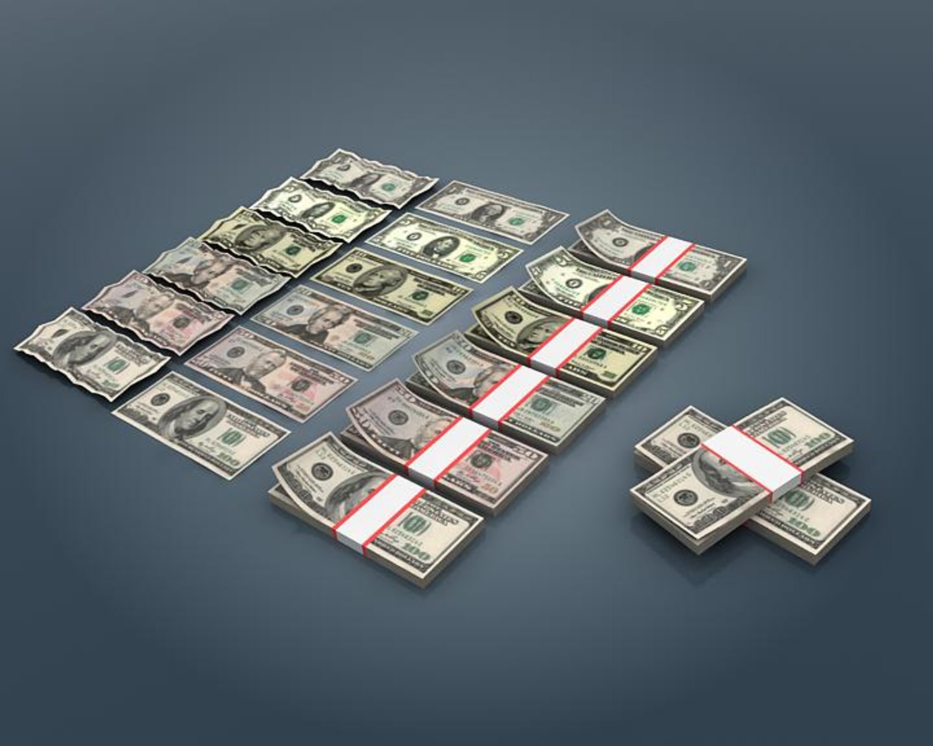 3d max realistic dollar bill