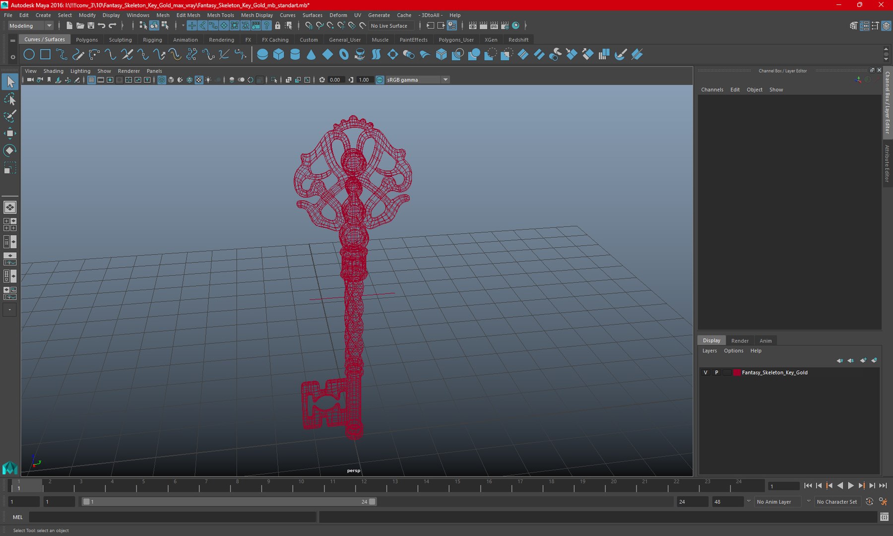 Fantasy Skeleton Key Gold 3D Model - TurboSquid 2246219