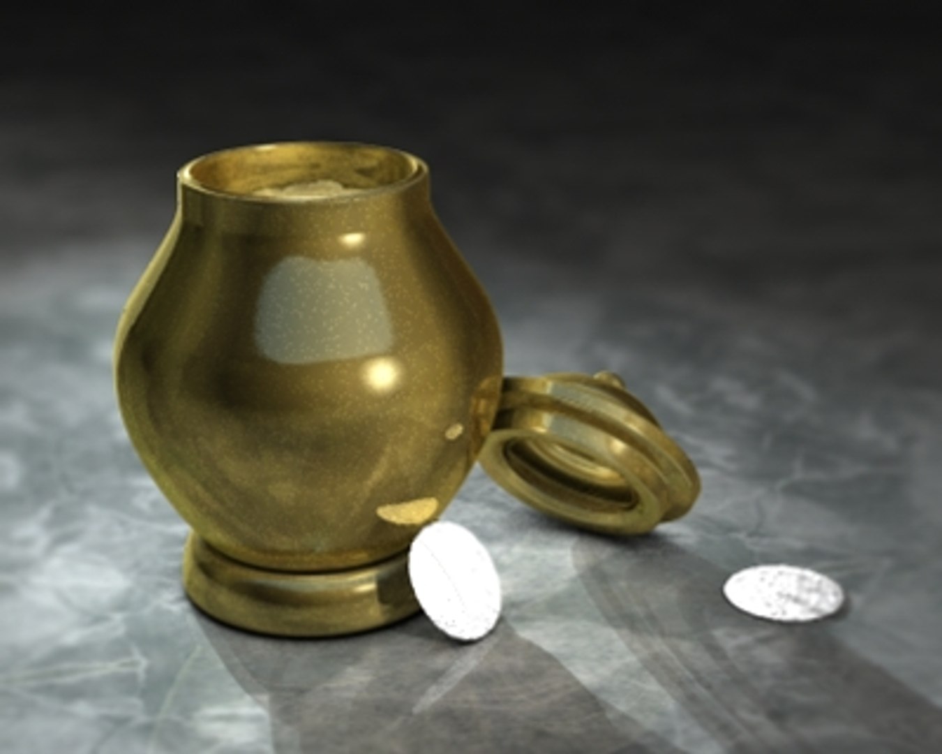 Golden Pot Manna Gold 3d Model