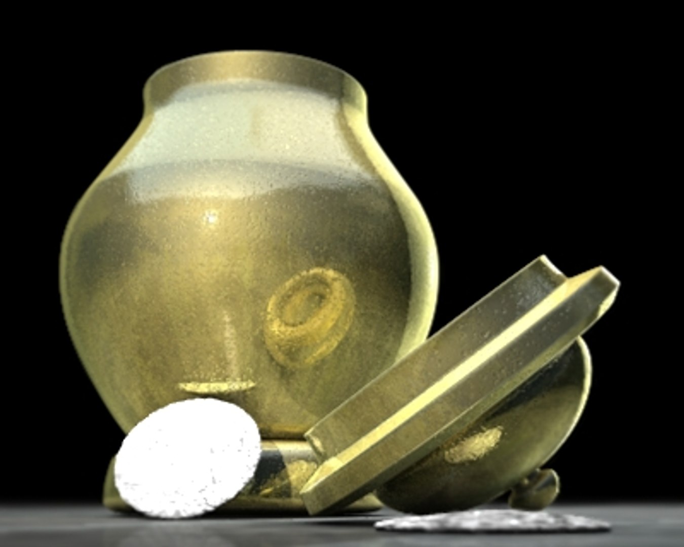 Golden Pot Manna Gold 3d Model