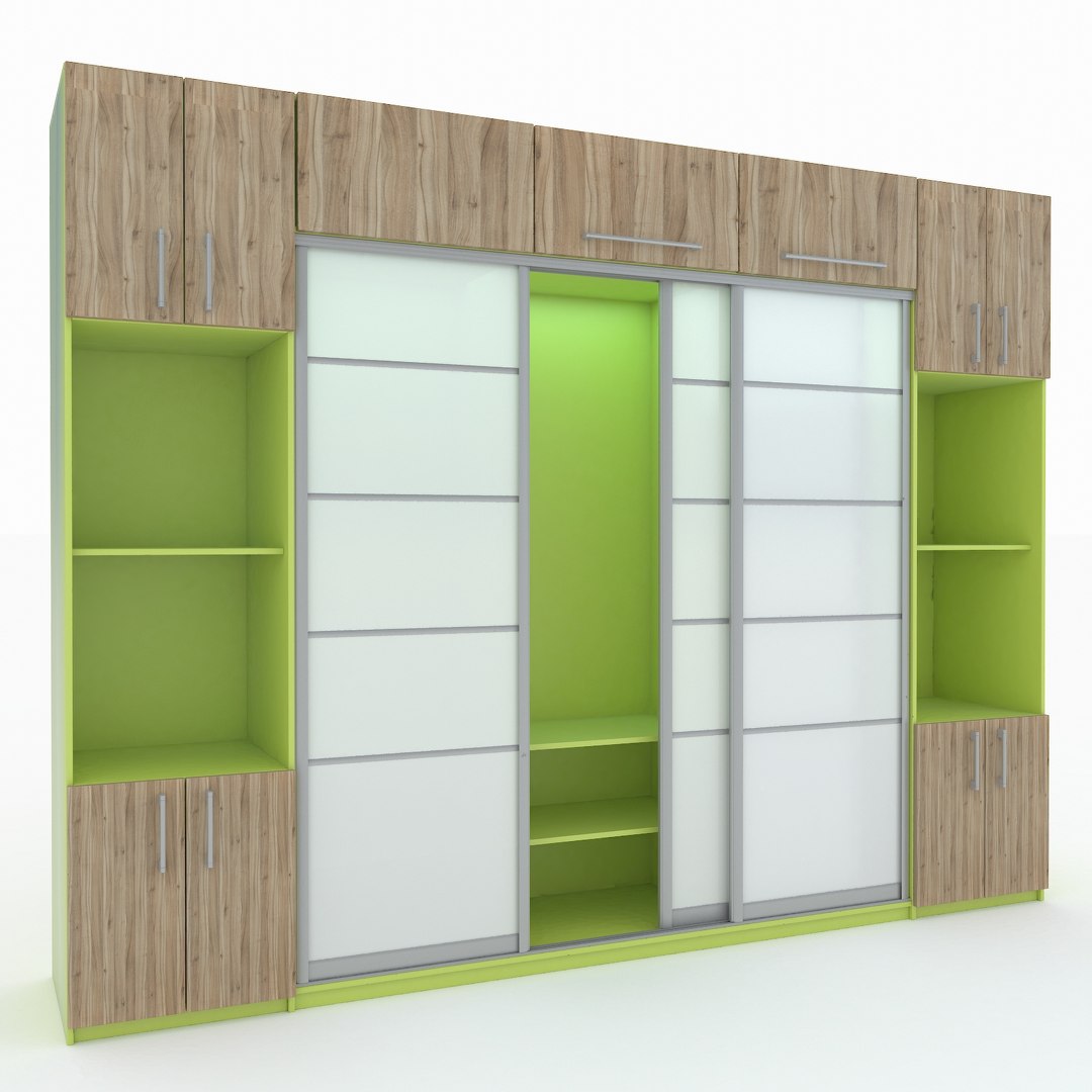 wardrobe glass sliding doors 3d model