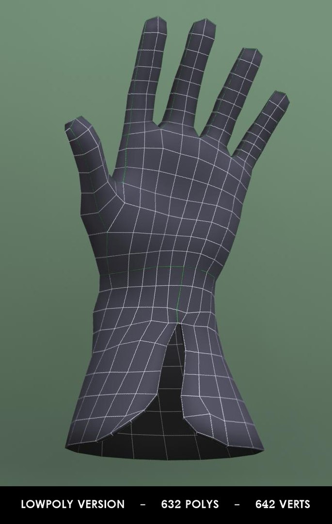 3d leather medieval gauntlet model