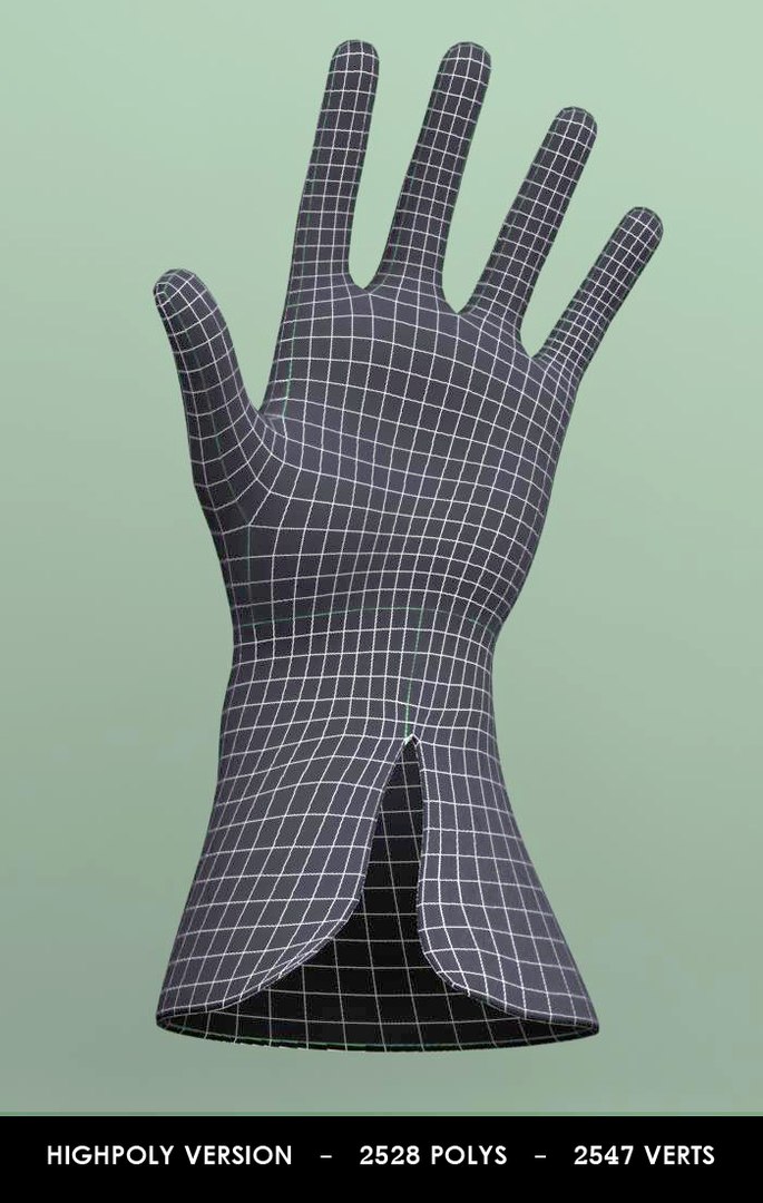 3d leather medieval gauntlet model