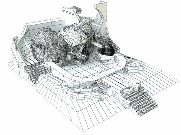 3dsmax scene skull
