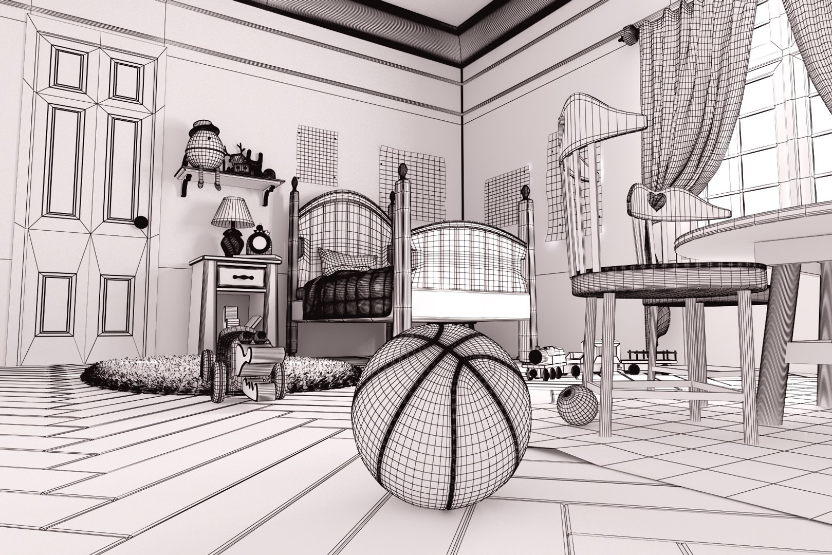 3d Model Kid Room