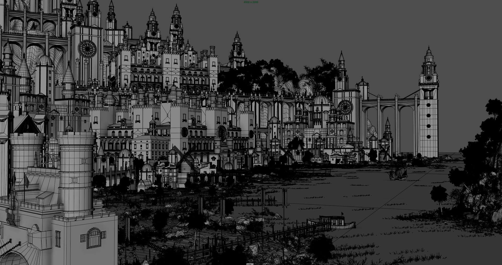 Fantasy Sunset Cityscape 3D Model - TurboSquid 1958658