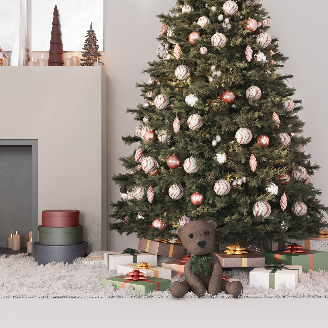 3D Decorated Christmas Tree With Decor - TurboSquid 2150649