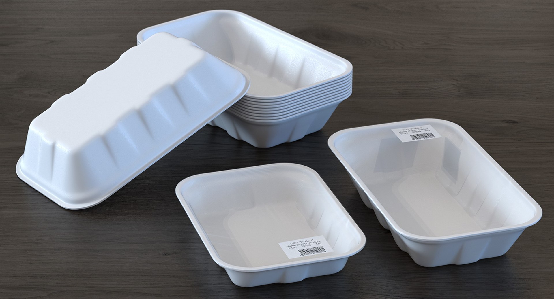 Wrapped Food Trays 3D Model - TurboSquid 1364803