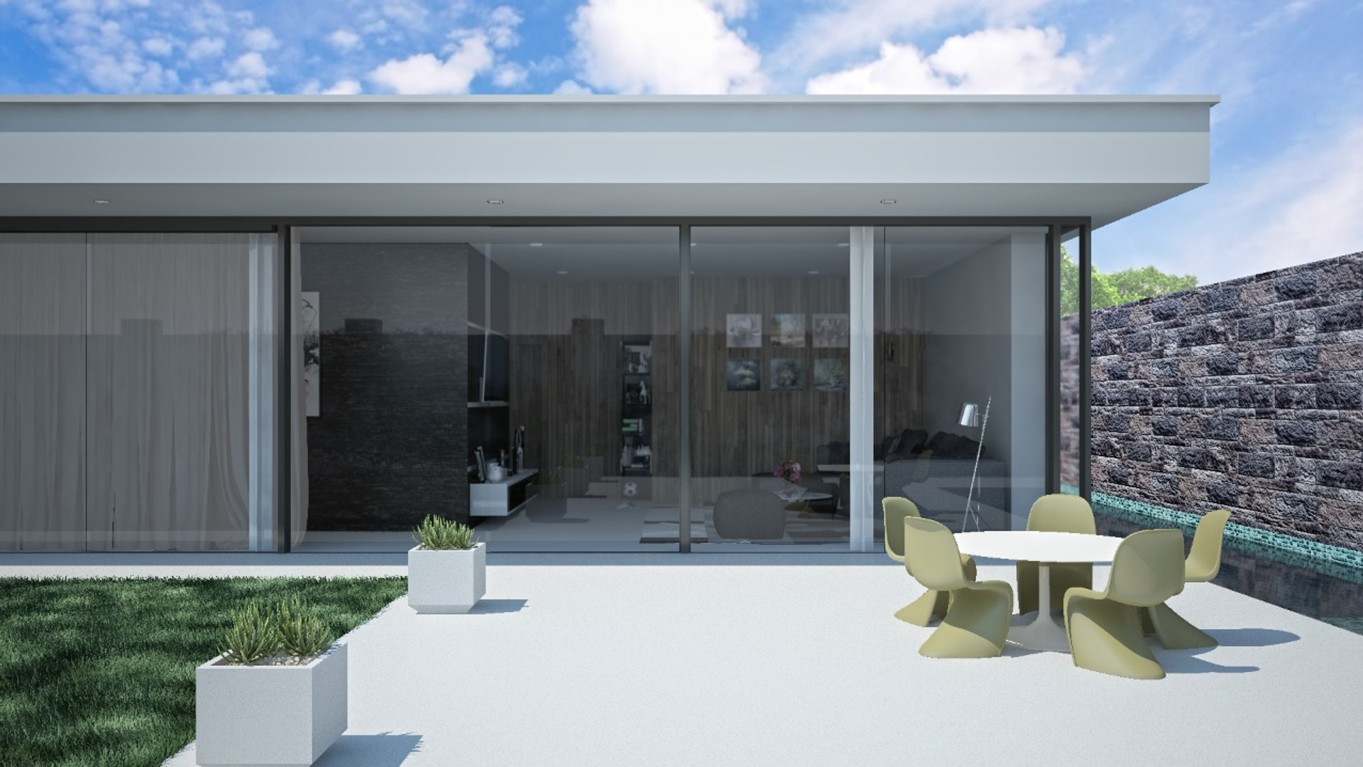 Glass Luxury Villa Model - TurboSquid 1266576