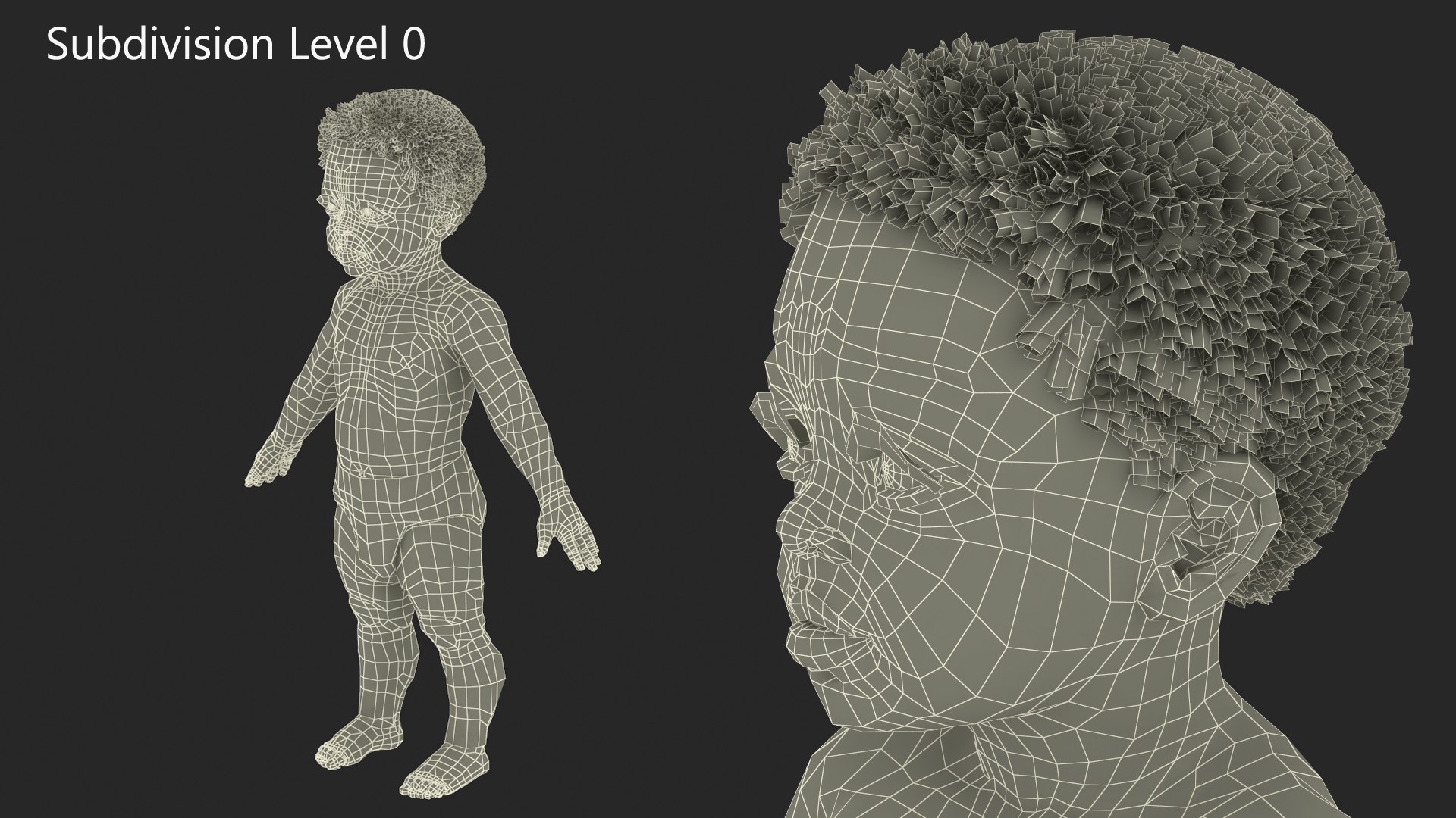 Black Baby Boy Light Skin Wearing Diaper A-Pose Model - TurboSquid 2315056