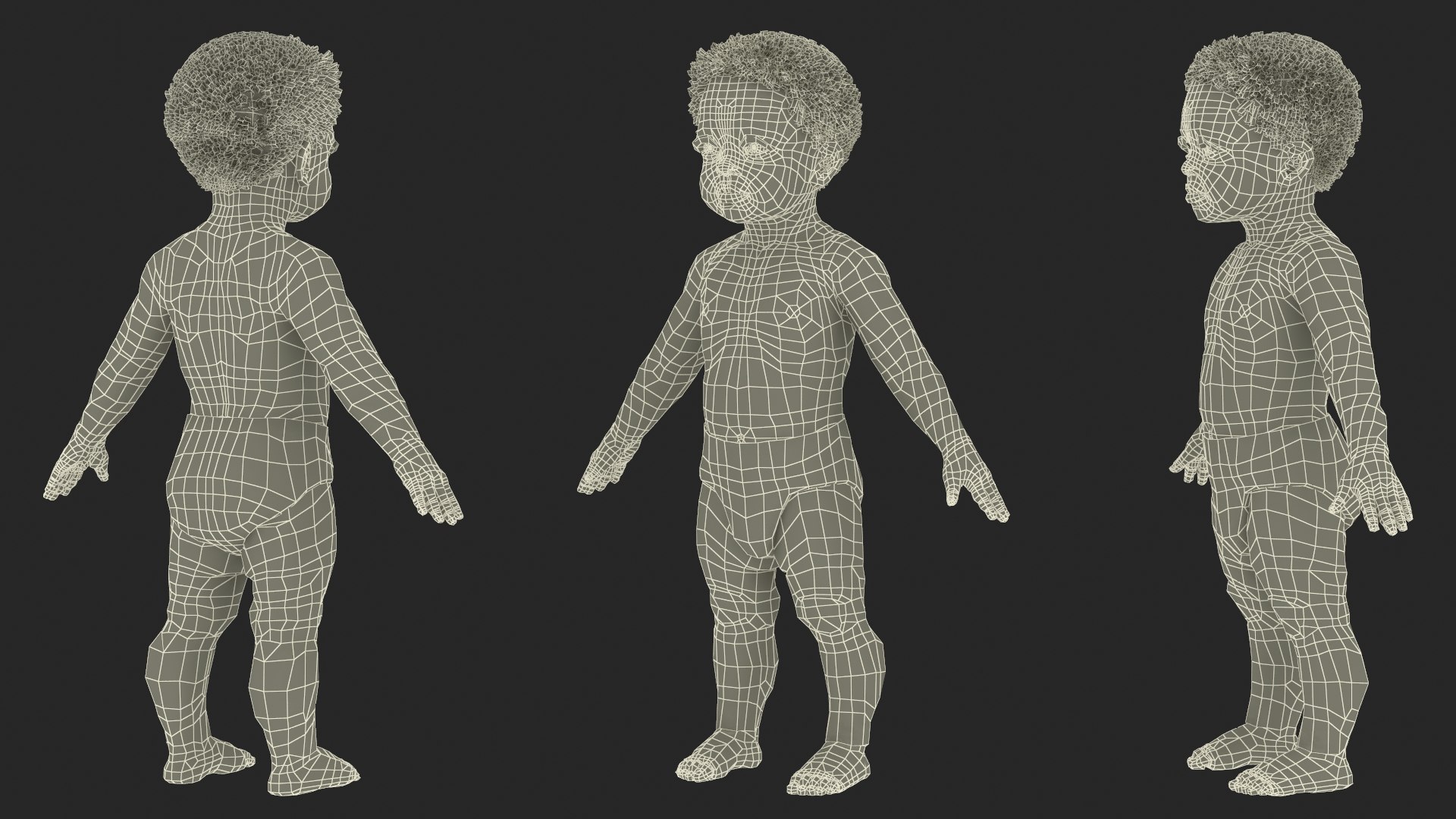 Black Baby Boy Light Skin Wearing Diaper A-Pose Model - TurboSquid 2315056