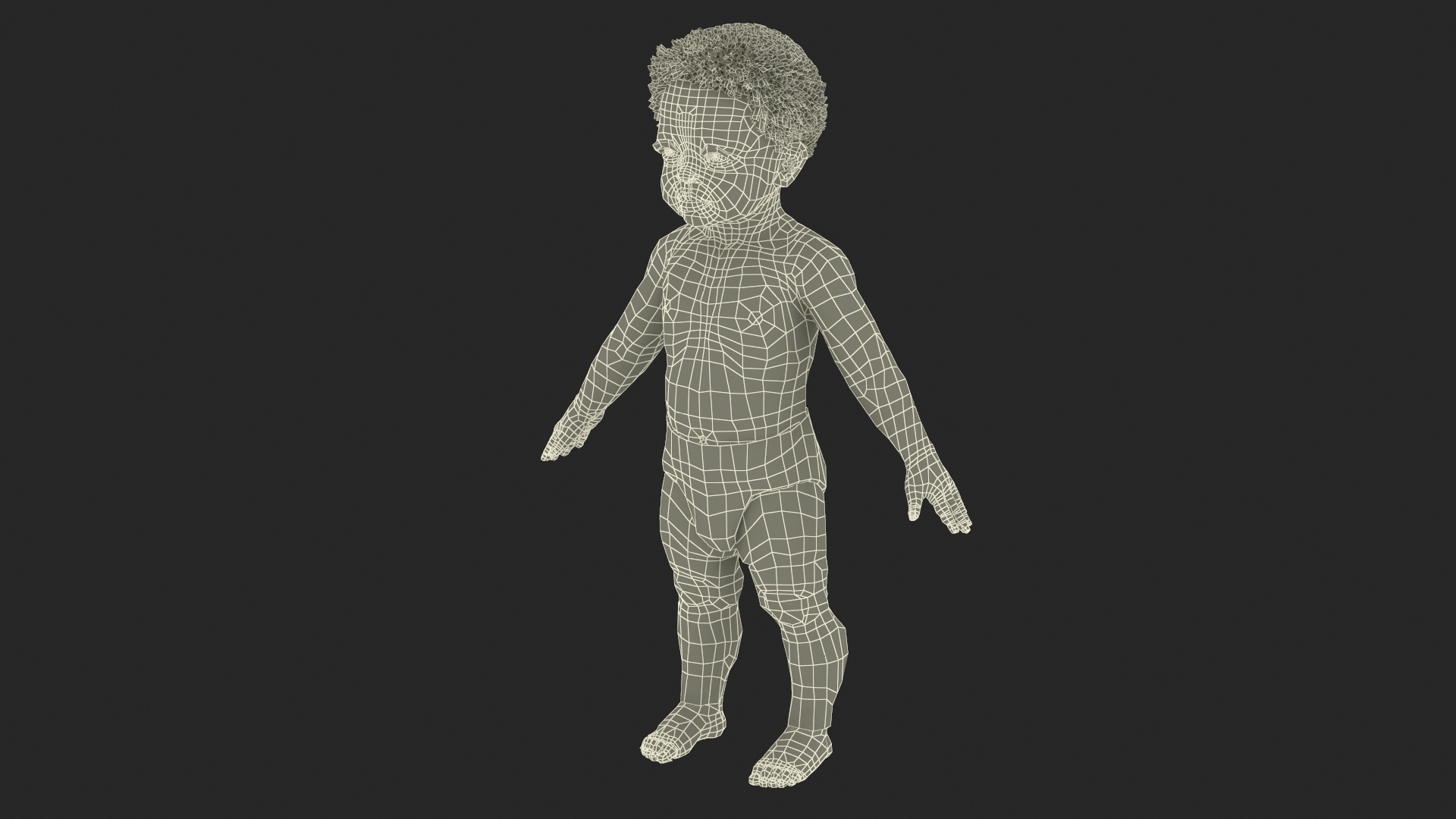 Black Baby Boy Light Skin Wearing Diaper A-Pose Model - TurboSquid 2315056