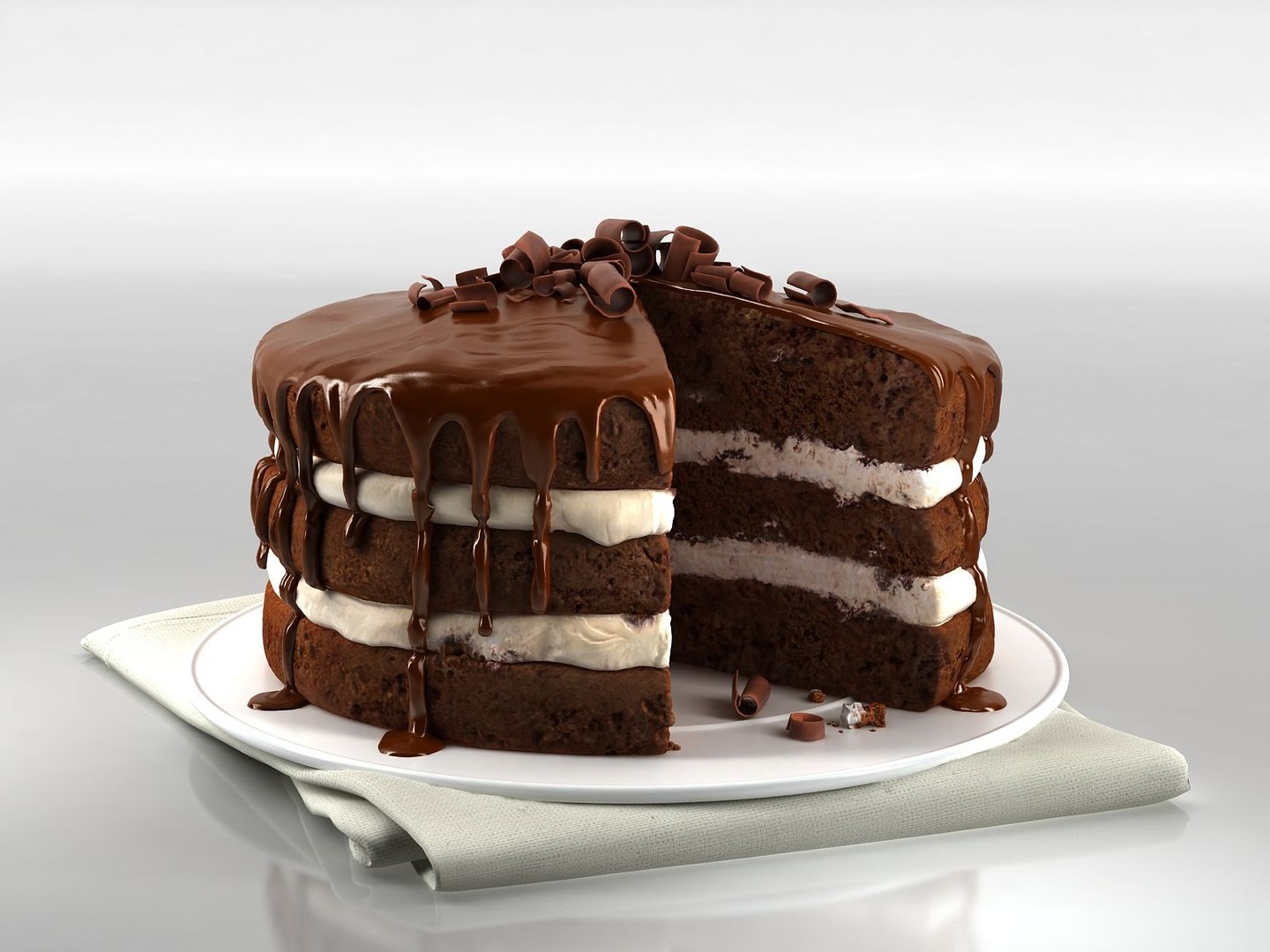 Chocolate Icing Cake Model - TurboSquid 1225503