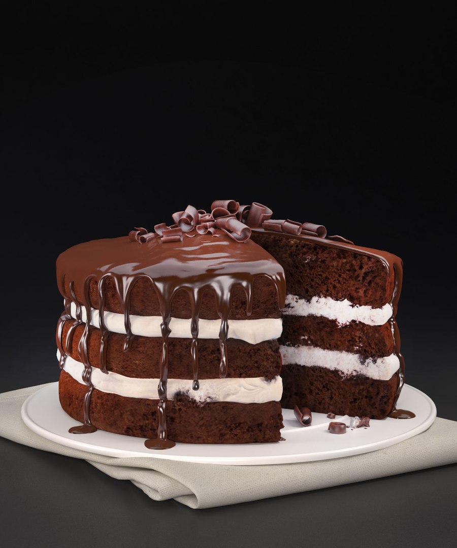 Chocolate Icing Cake Model - TurboSquid 1225503