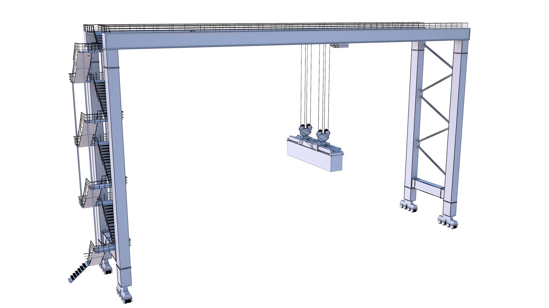 3D Rtg Crane Model - TurboSquid 1570653