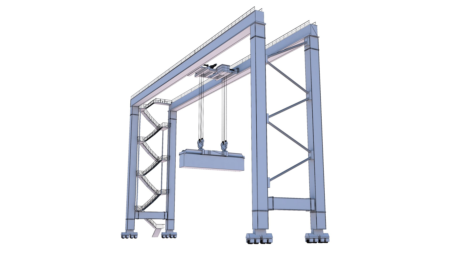 3D Rtg Crane Model - TurboSquid 1570653