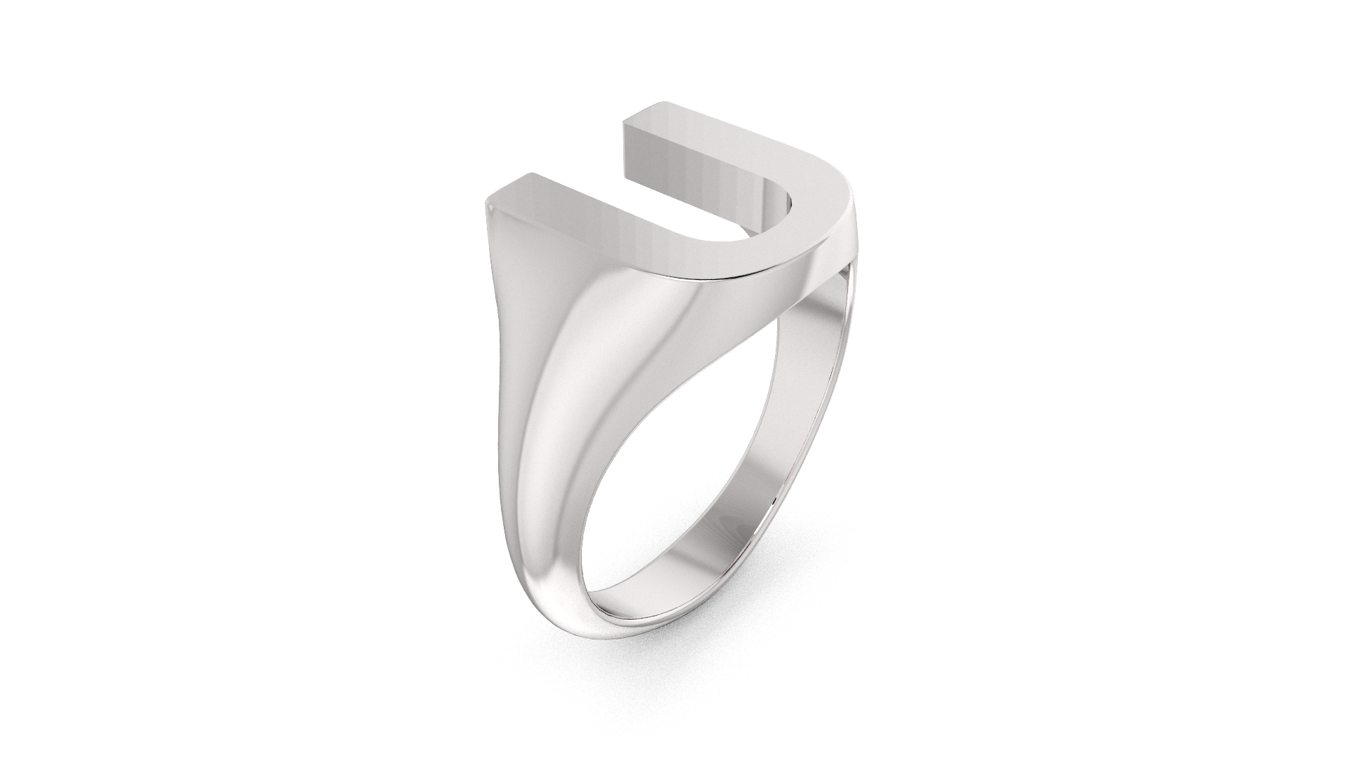 Alphabet Signet Ring U 3D Model - TurboSquid 2088446