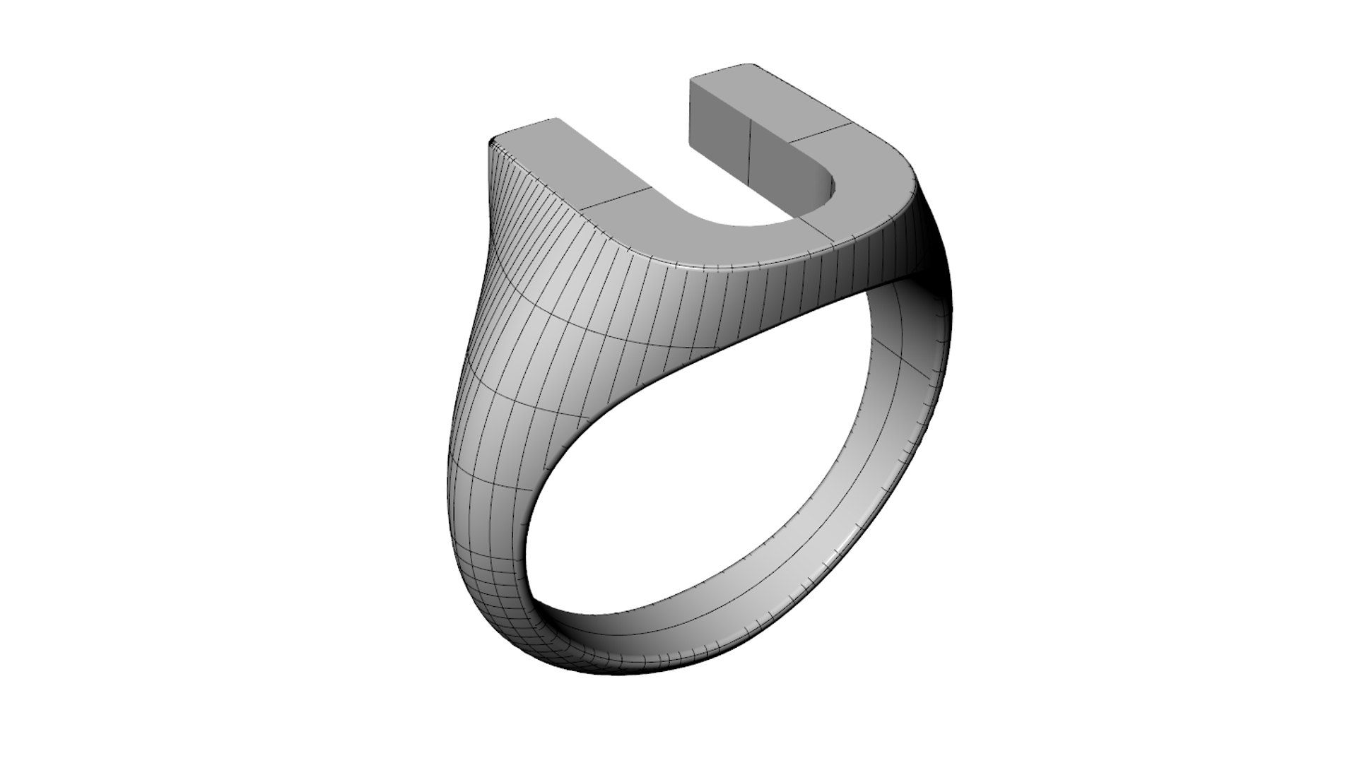 Alphabet Signet Ring U 3D Model - TurboSquid 2088446