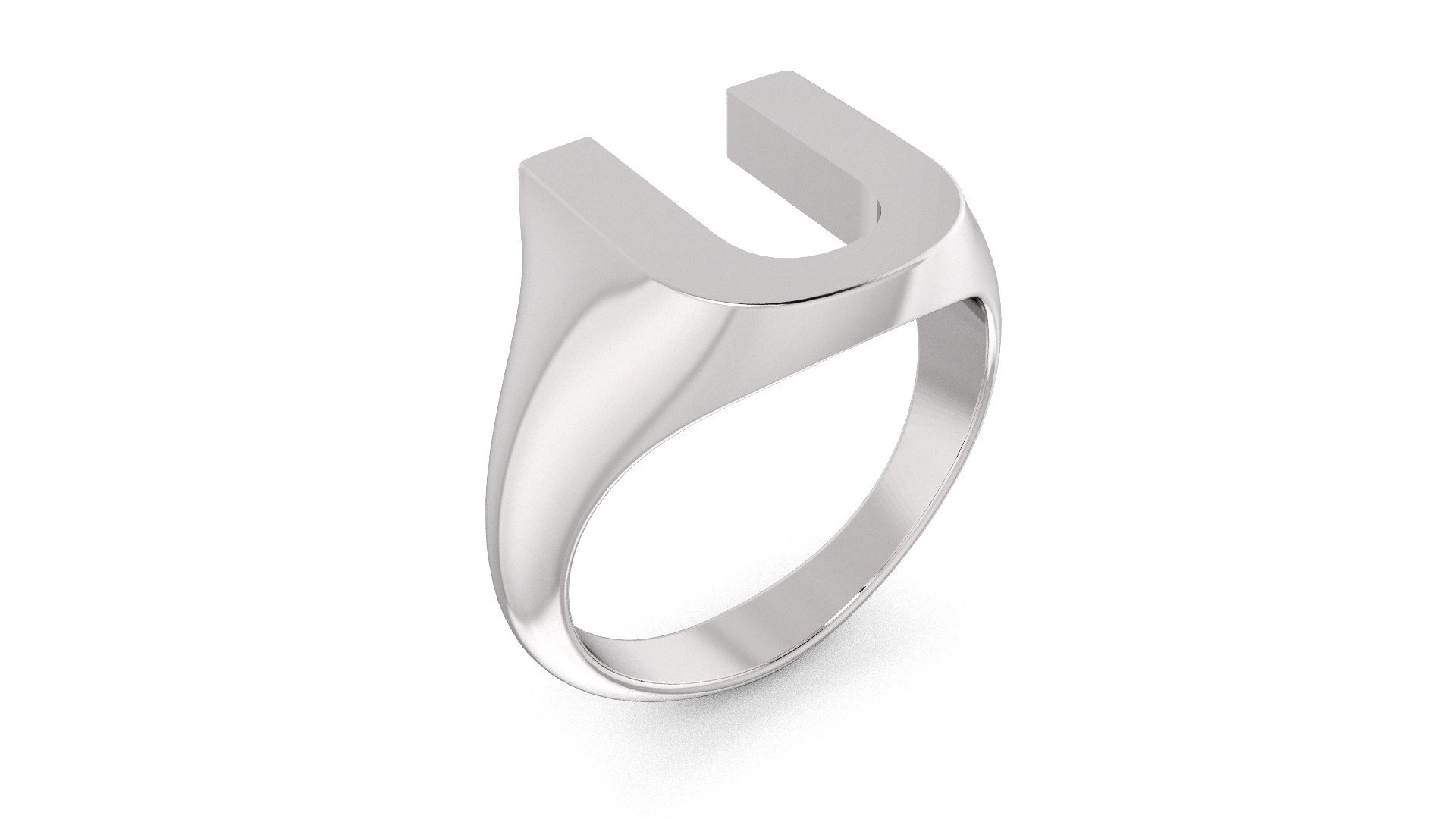 Alphabet Signet Ring U 3D Model - TurboSquid 2088446