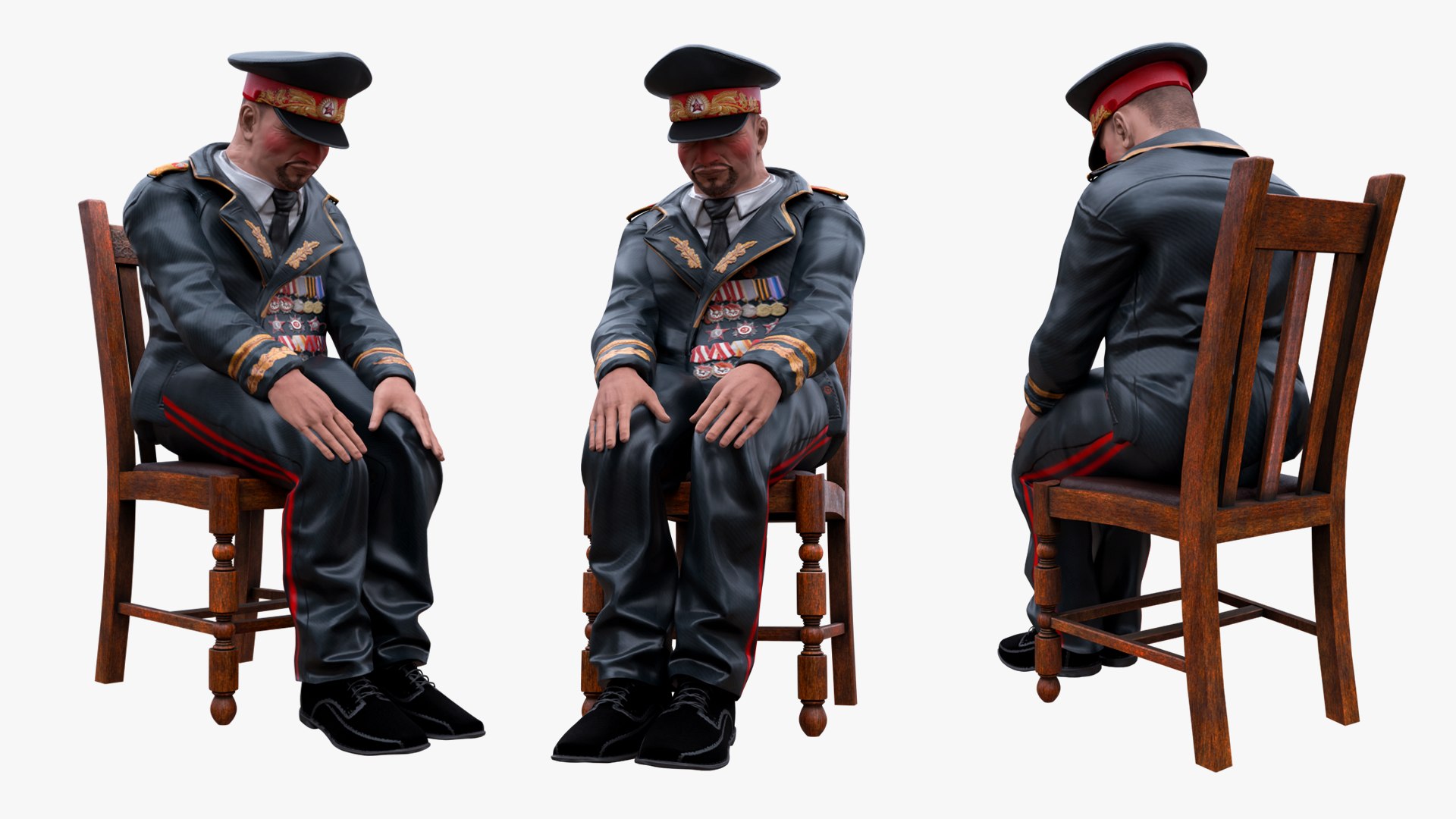 3D Rigged Soviet Marshall USSR WW2 Soldier Character - TurboSquid 2403034