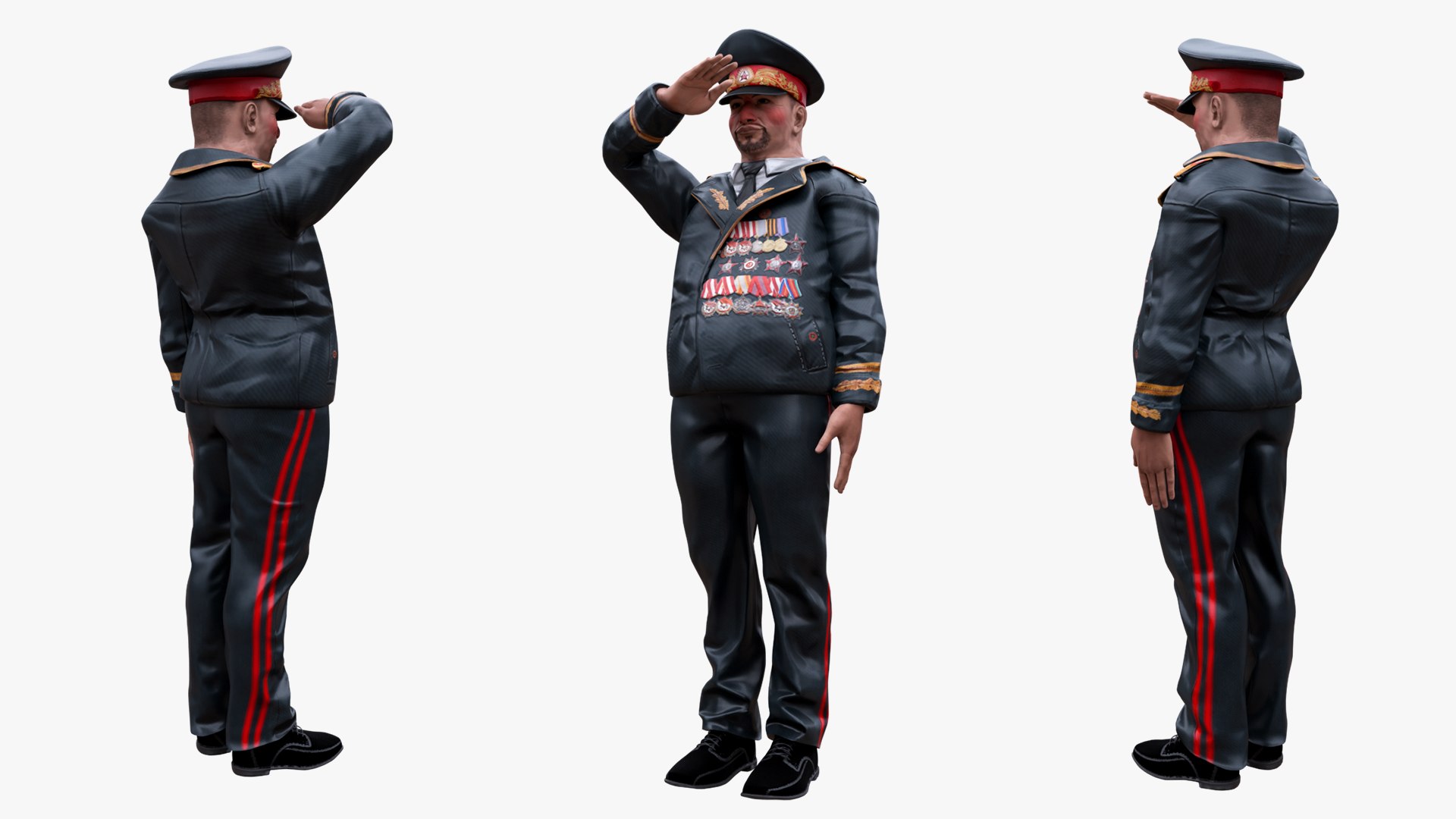 3D Rigged Soviet Marshall USSR WW2 Soldier Character - TurboSquid 2403034