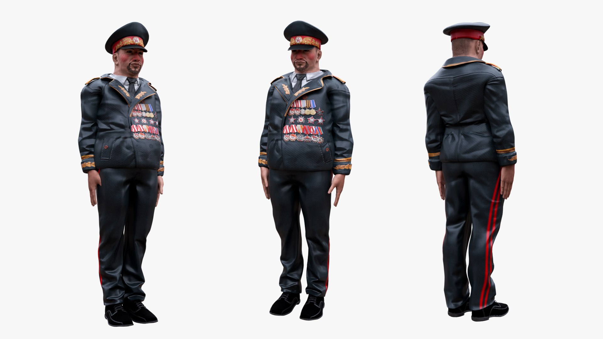 3D Rigged Soviet Marshall USSR WW2 Soldier Character - TurboSquid 2403034
