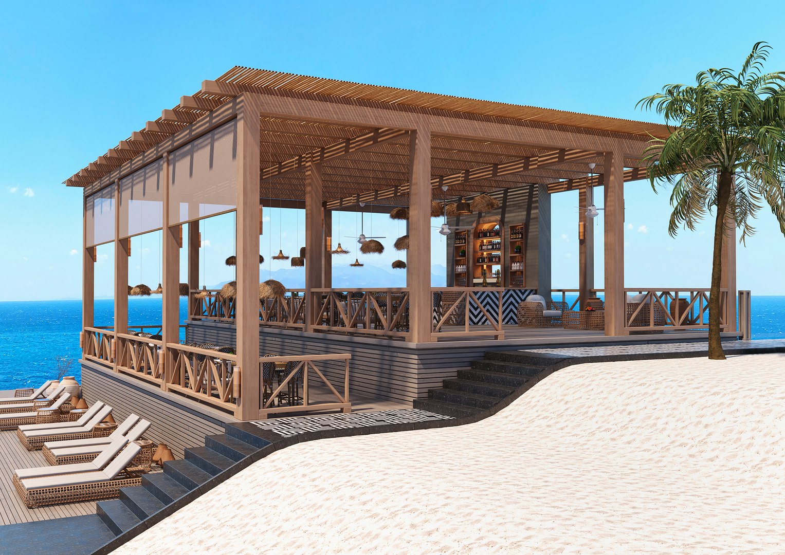 Beach Sea Side Snack Cafe Bar 3D - TurboSquid 2078672