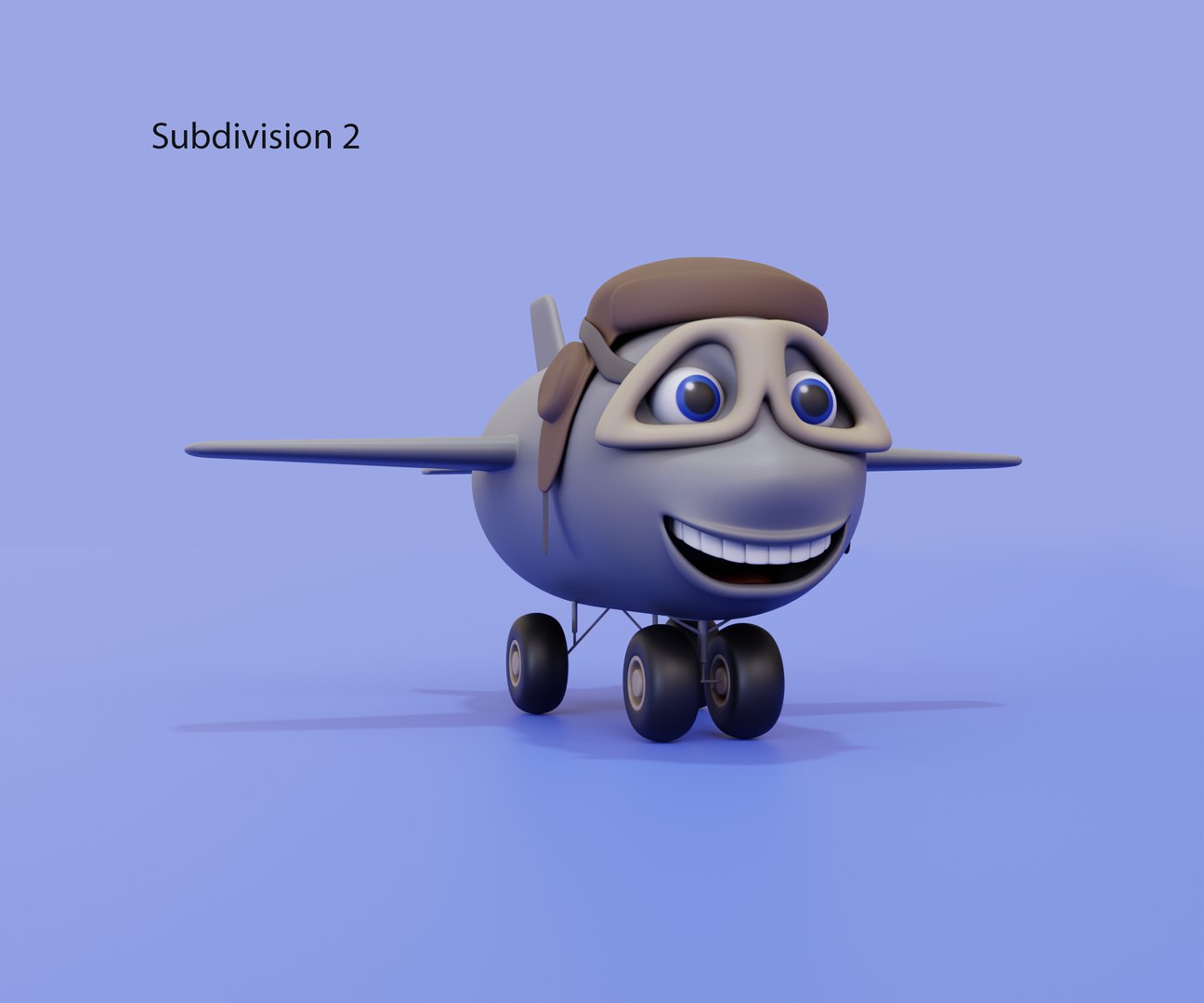 3D Model Cartoon Airplane With Eyes - TurboSquid 1933408