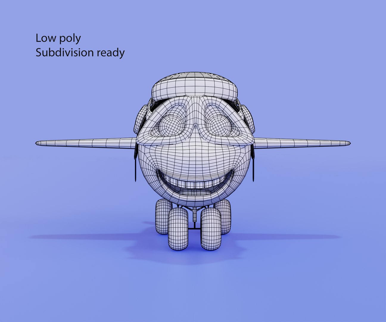 3D Model Cartoon Airplane With Eyes - TurboSquid 1933408
