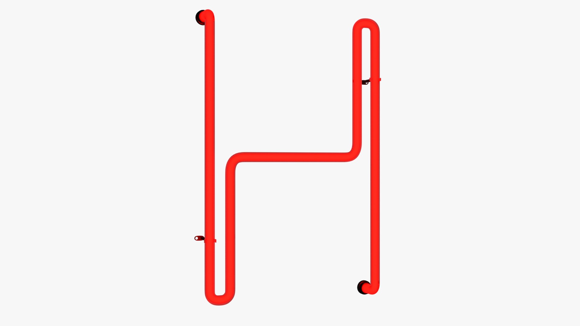 3D Model Neon Red Alphabet H - TurboSquid 2144076