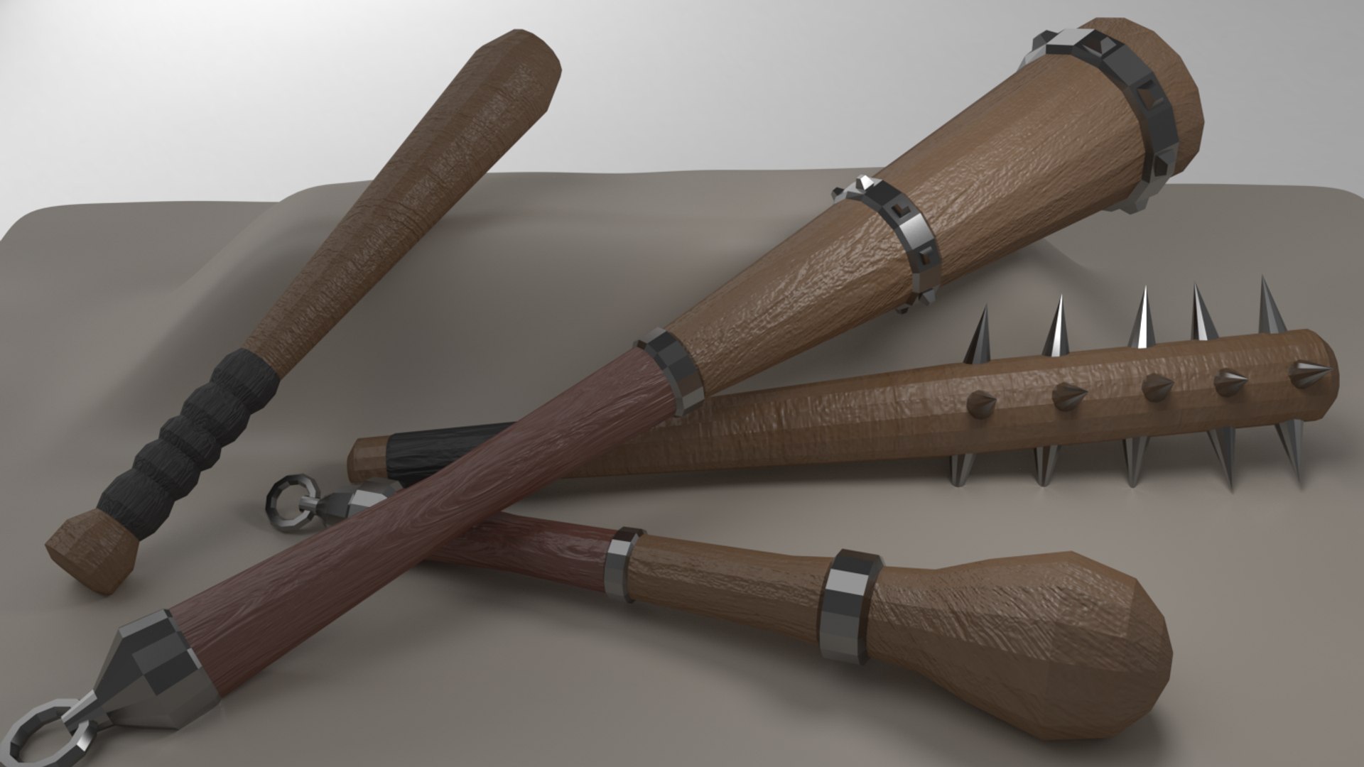 3D Model Kit 4 Blunt Weapons - TurboSquid 1264161