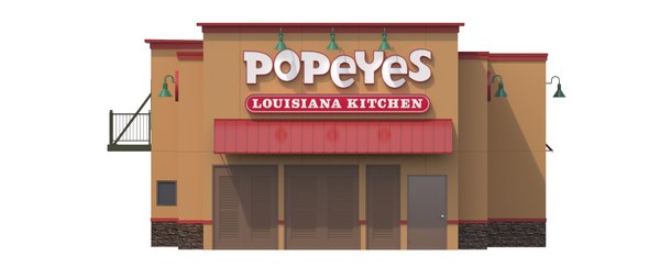 Exterior popeyes signage doors 3D model - TurboSquid 1248336