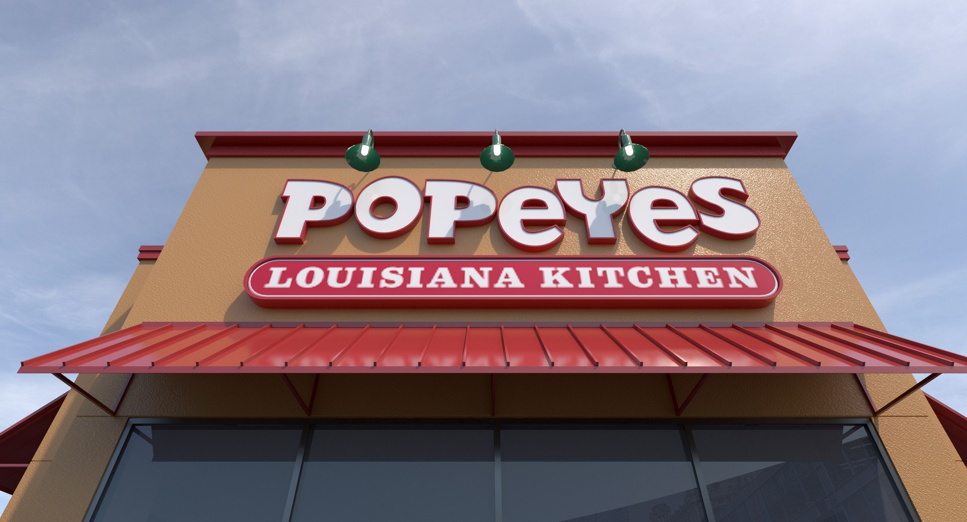 Exterior Popeyes Signage Doors 3D Model - TurboSquid 1248336