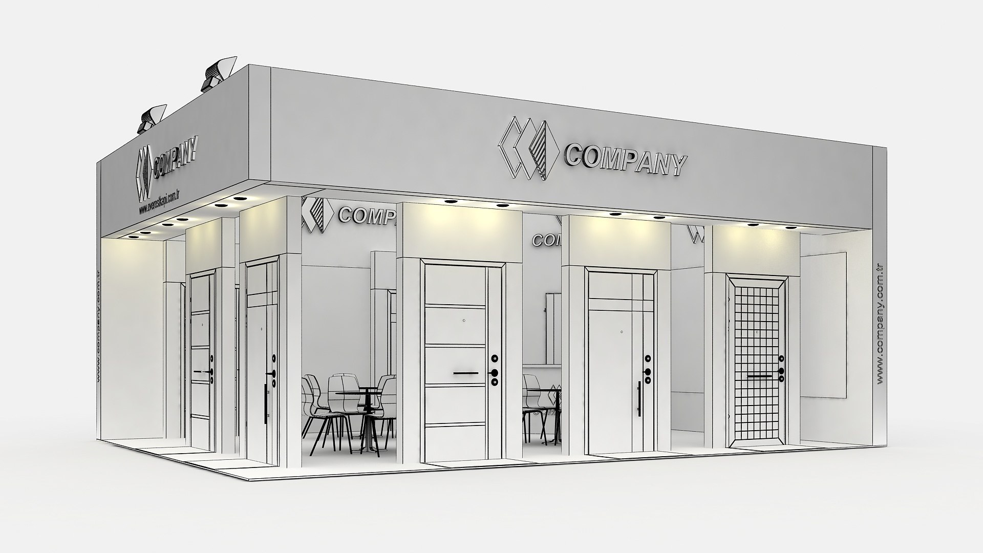 3D Model Exhibition Stand 6x8 - TurboSquid 2110112