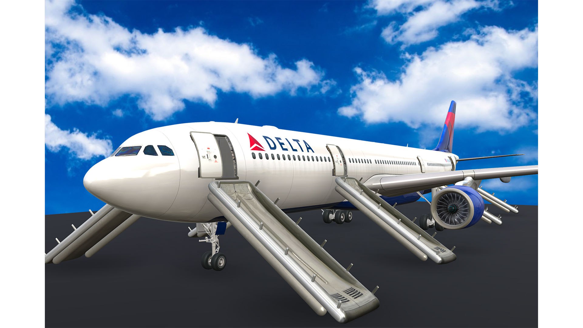 modelo 3d Airbus A330-300 With Rafts - TurboSquid 2041071