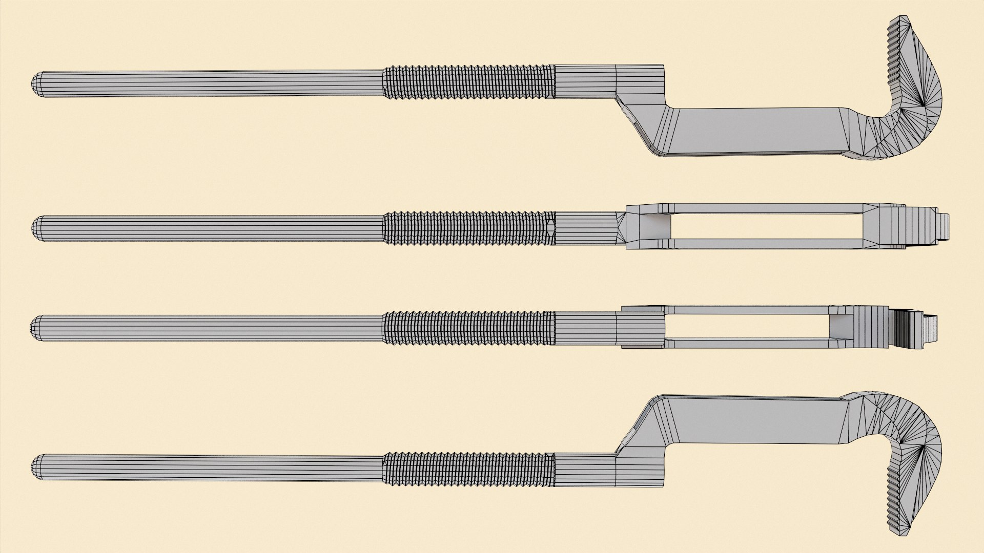 3D Model Adjustable Pipe Wrench AAA Game Ready Prop Asset - TurboSquid 2030782