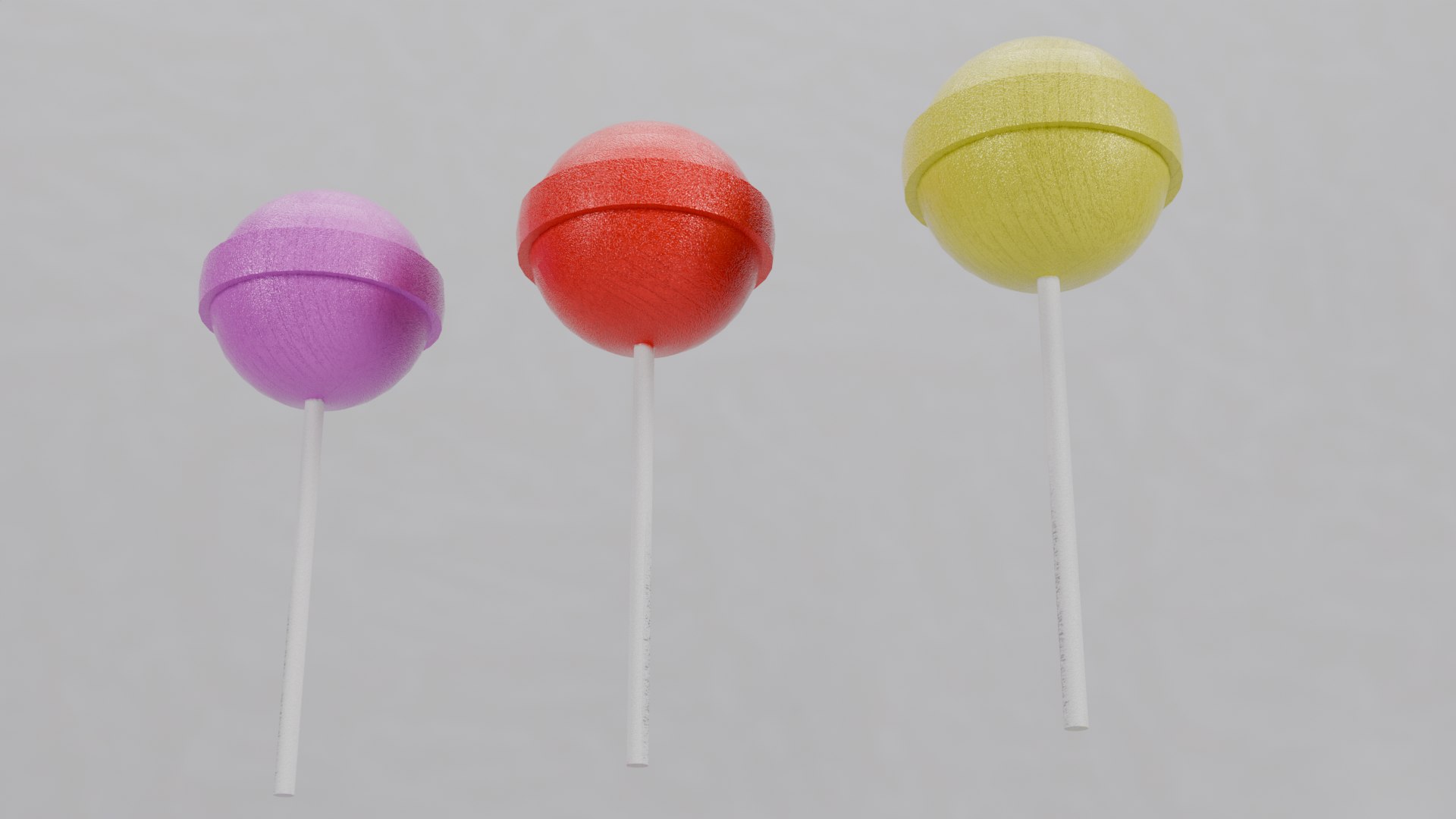 Lollipops Red Pink And Yellow 3D Model - TurboSquid 2228300