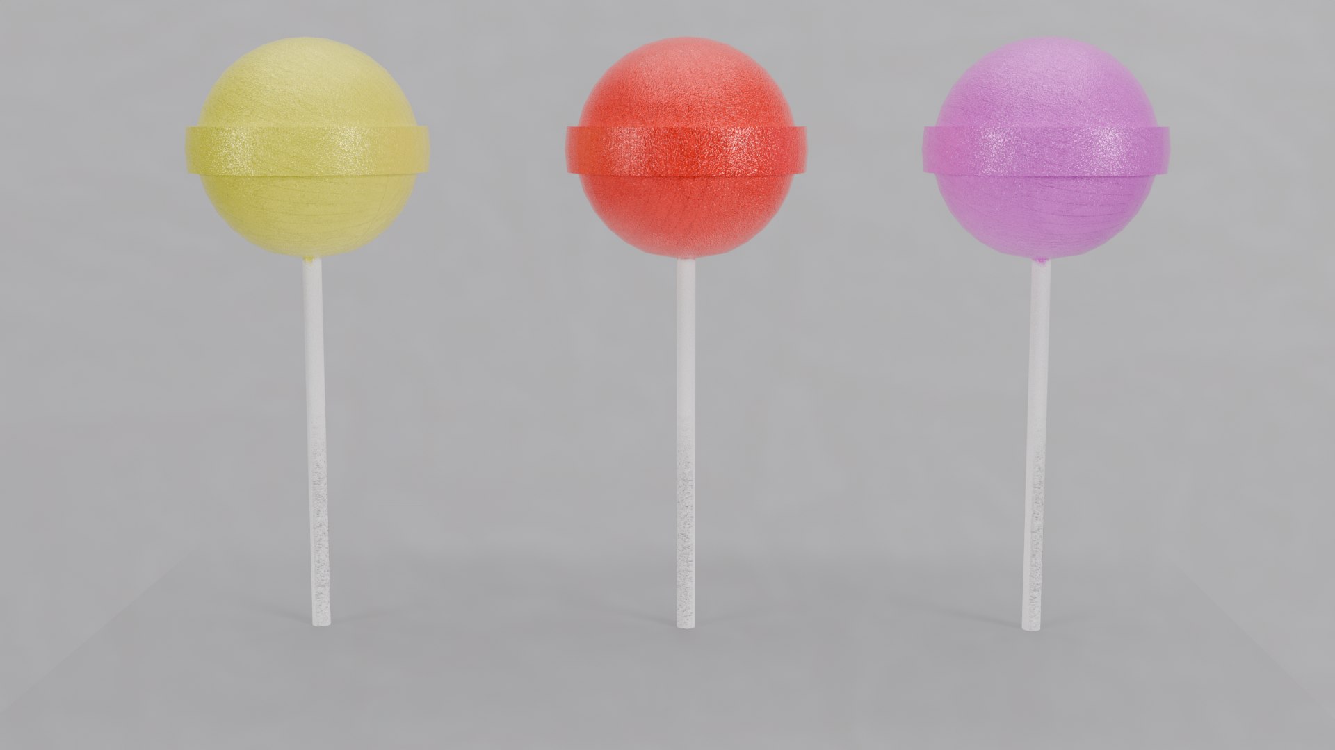 Lollipops Red Pink And Yellow 3D Model - TurboSquid 2228300