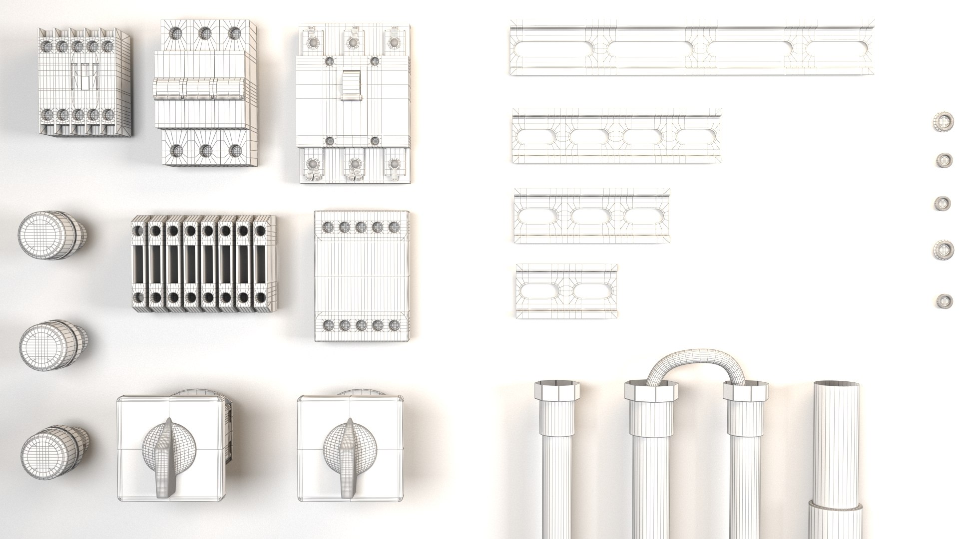 3D Electric Fuse Boxes Parts Model - TurboSquid 1759007