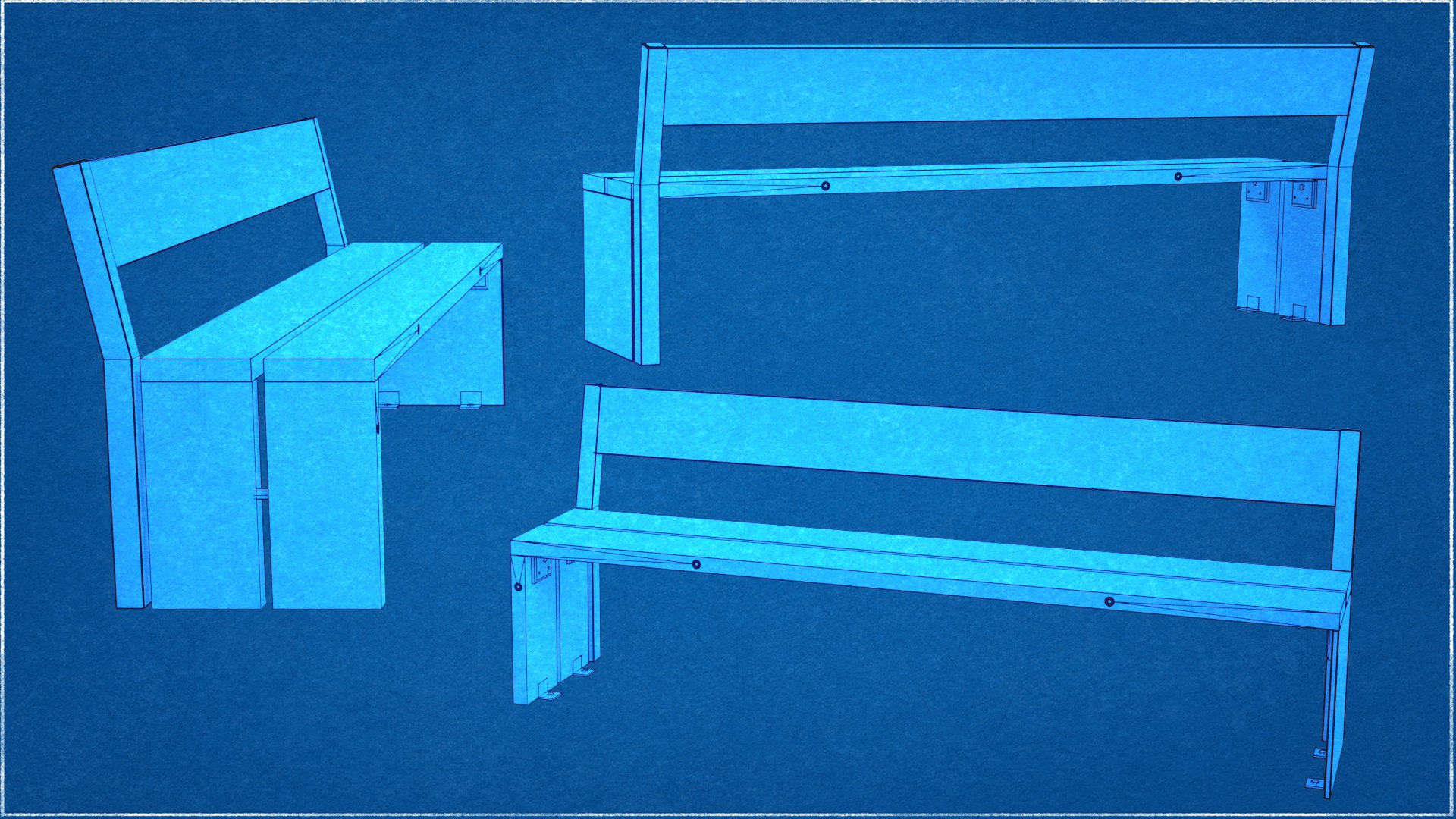 Collection of three Forum benches Low-Poly 3D model - TurboSquid 2136400